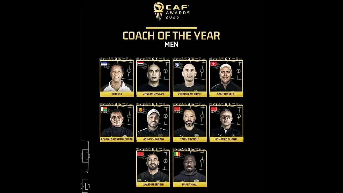 CAF Awards 2025 : Les nominés pour le titre d’Entraîneur de l’Année ...